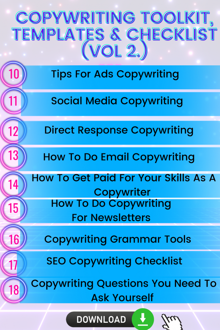 Learn Copywriting As A Beginner- Copywriting Toolkit,Templates & Checklist