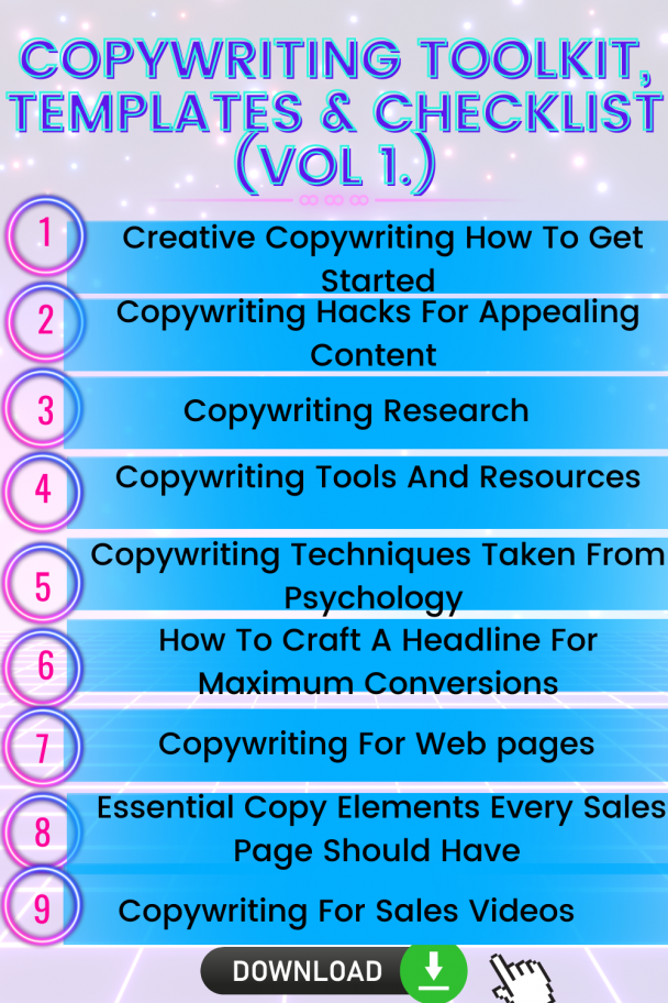 Learn Copywriting As A Beginner- Copywriting Toolkit,Templates & Checklist